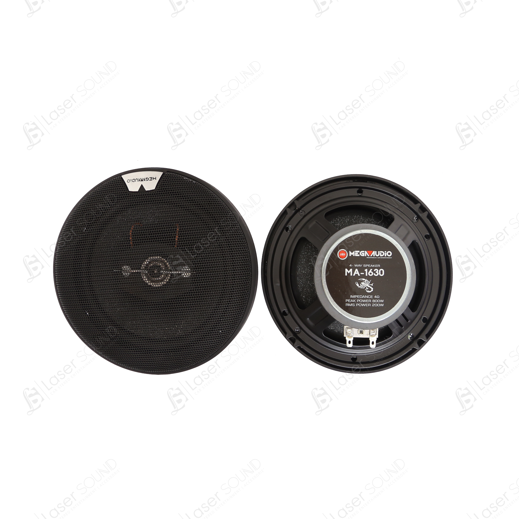 Mega Audio Max Power 800W 4 Way Speakers | MA-1630 | MA-1625