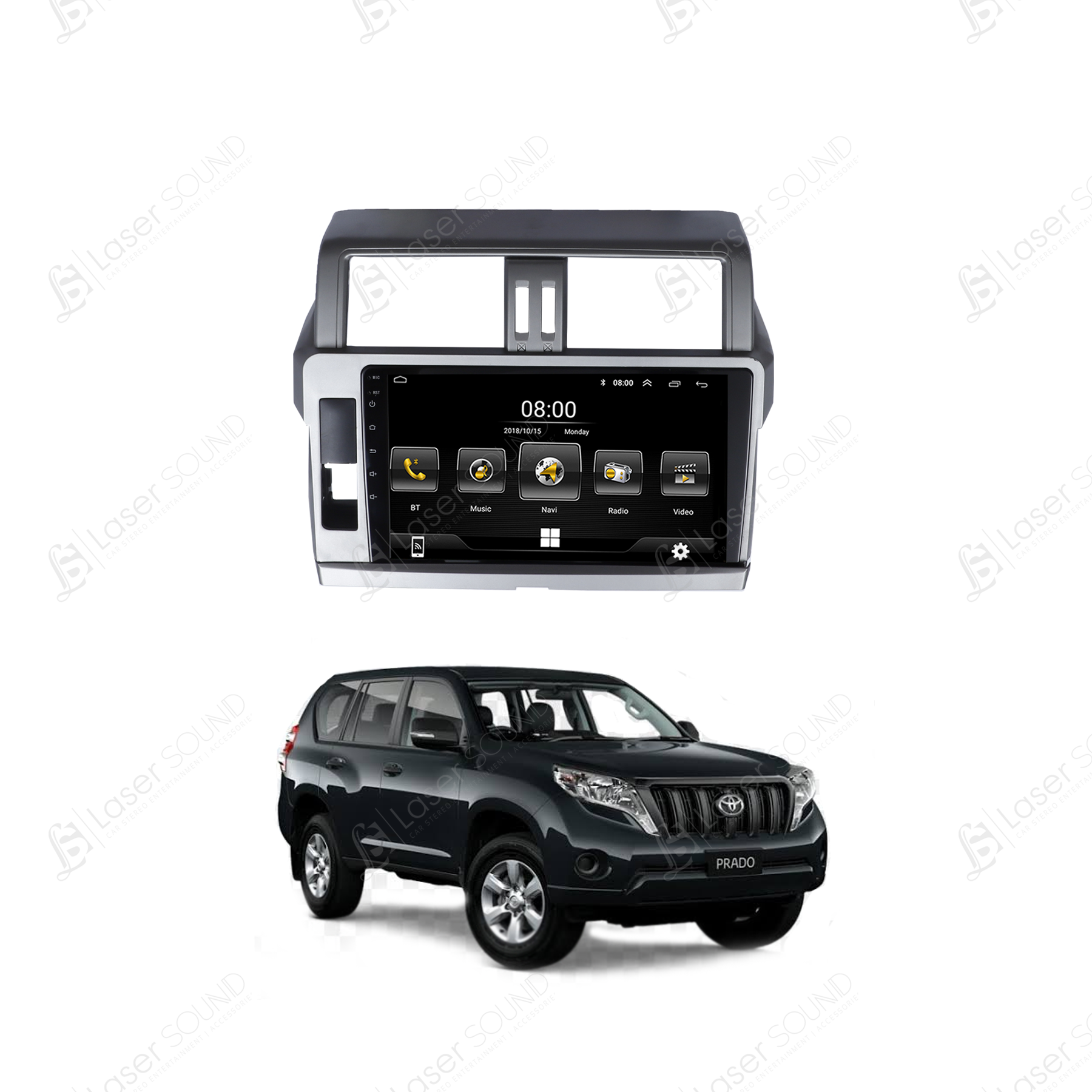 Toyota Prado LCD multimedia IPS Display System Android - Model 2013-20