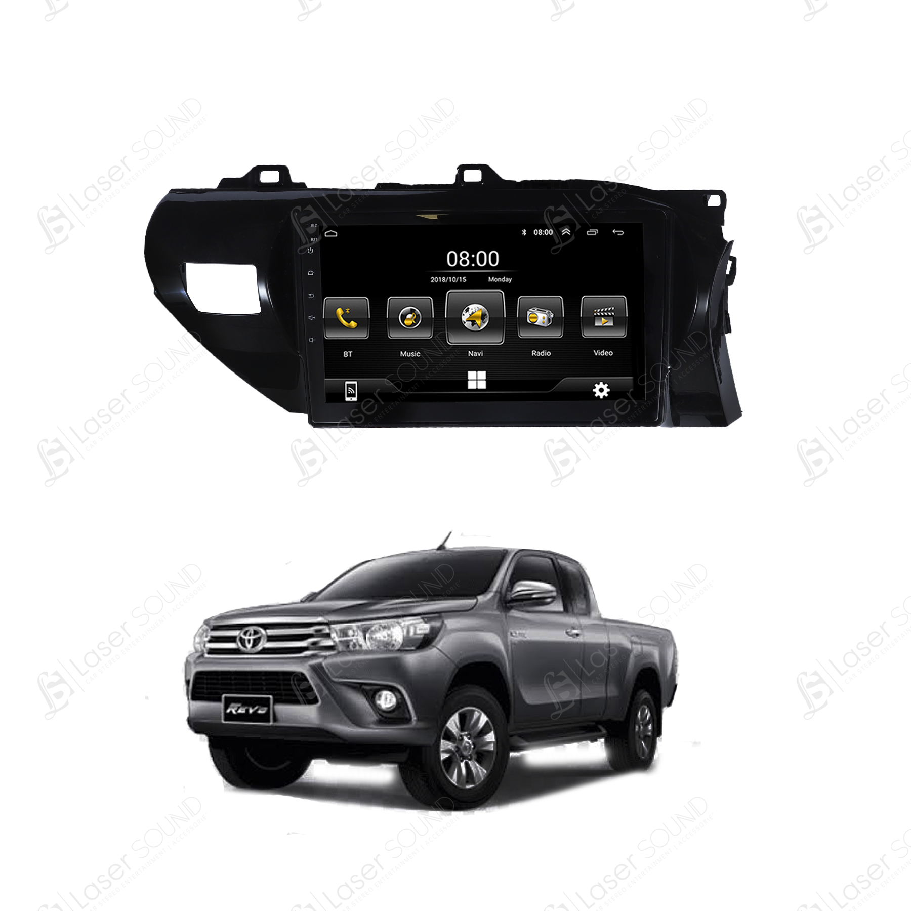 Toyota Revo 2016 to 2022 Android Panel HD Player IPS Display Multimedi